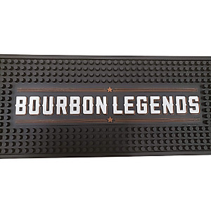 Bourbon Legends Bar Mat Spill Rail Officially Licensed Mat - 23.5" x 5.0" - Maker's Mark, Basil Hayden, Knob Creek, Jim Beam