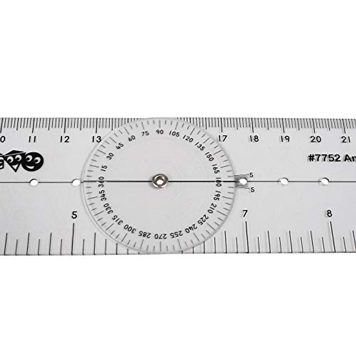 LEARNING ADVANTAGE-7752 Angle Measurement Ruler - Clear, Flexible and Adjustable Geometry Measuring Tool - Measure Angles to 360 Degrees and Lines to 12"