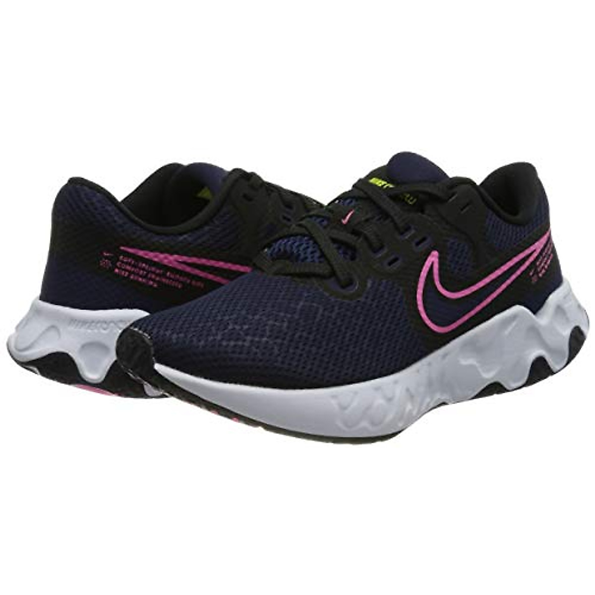 Nike Women's WMNS Renew Ride 2 Running Shoe, Blackened Blue Sunset Pulse Black Cyber, 7.5 us