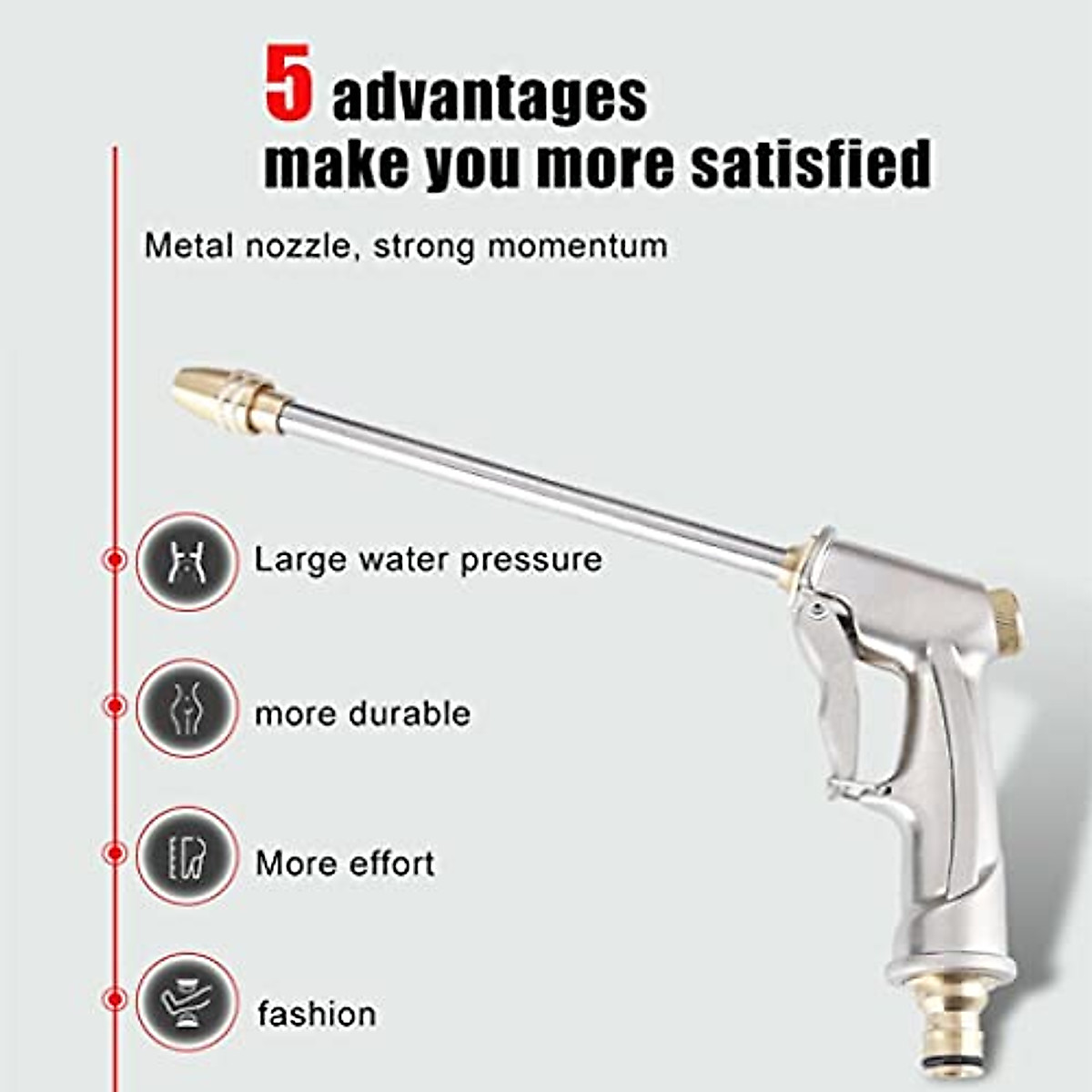 TANGNADE High Pressure Power Washer Water Spray Gun - Nozzle Wand Attachment Garden Hose