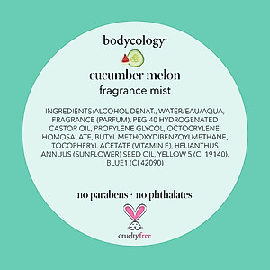 Bodycology Body Mist, Cucumber Melon, 8 Fluid Ounce