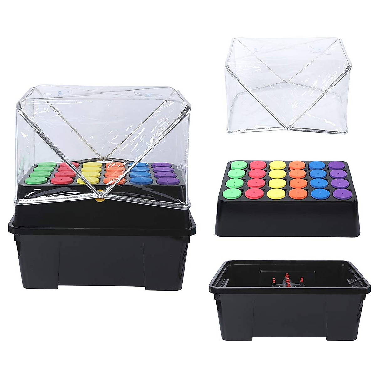 HORTIPOTS Aeroponic Cloner Machine 24 Site for Cuttings Rooting Using 2 inch Neoprene Inserts or 2 inch Clone Collars