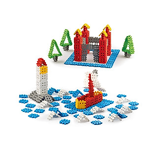 Mini Waffle Block Construction Playset for Kids- Big Box- 300 Rainbow Interlocking Puzzle Pieces-Improves Fine Motor Skills- STEM/ STEAM Building Montessori Toys for Boys and Girls Ages 3+