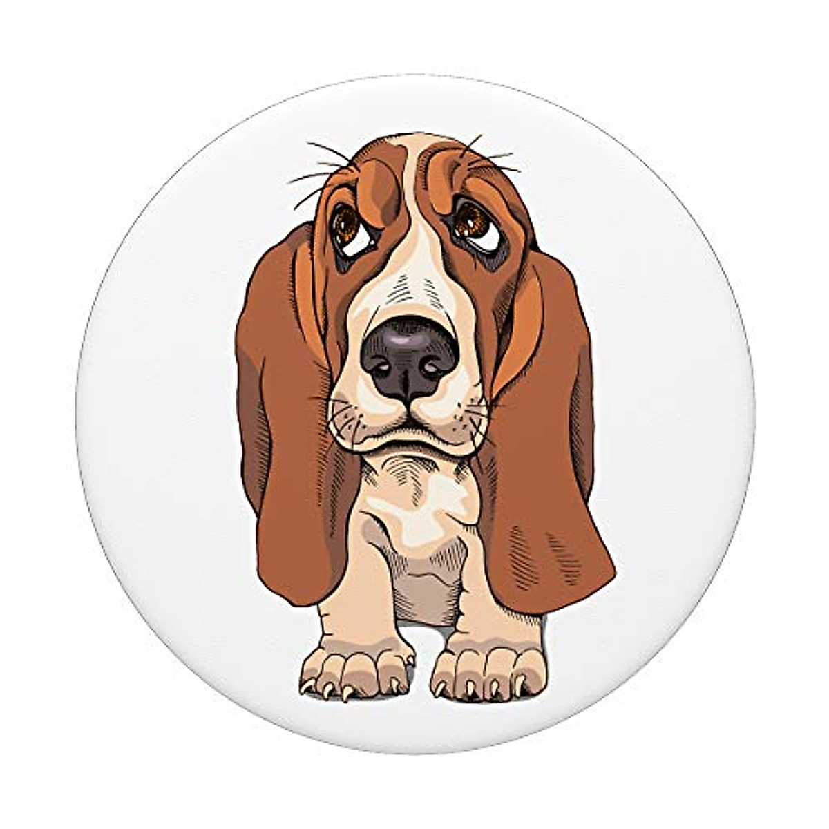 Basset Hound Draw Graphic Dog Lover Basset Mom Dad Gift Cute PopSockets Grip and Stand for Phones and Tablets