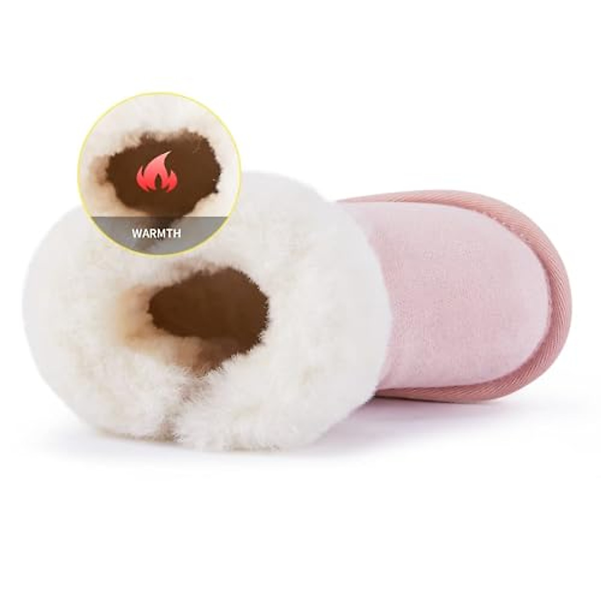 BMCiTYBM Baby Snow Boots Winter Shoes Toddler Boys Girls 6-24 Months Faux Fur Lined Walking Shoes Pink Size 18-24 Months Toddler