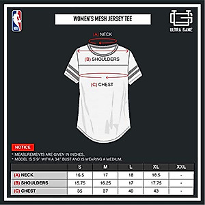 Ultra Game NBA Milwaukee Bucks Womens Soft Mesh Jersey Tee Shirt, Black, Large