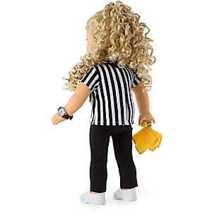 American Girl Truly Me 18-inch Doll Referee Outfit with Corded Whistle, Wristwatch, and Penalty Flag, For Ages 6+