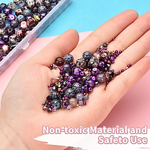 900pcs Glass Craft Beads for Bracelet Making Kit, Include Assorted Round/Bicone/Seed/Rock Beads and Teardrop Pendant for Jewelry Making, Necklace, Art, Designer Charms