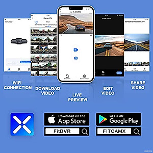 Fitcamx 4K Dash Cam Suitable for Porsche 911 992 Cayenne 9YA 9Y0 9Y3 Panamera 971 Taycan (Model A), OEM Factory Style, Ultra HD 2160P Video WiFi, Parking Sensor, Loop Recording, Easy to Use, 64GB Card