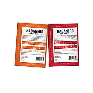 Hot Pepper Seeds For Planting Ghost Habanero - 5 Varieties Pack Ghost Pepper Seeds, Red, Orange, Yellow, White Habanero Seeds For Planting In Garden Non Gmo, Heirloom Peppers Seeds By Gardeners Basics