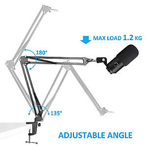 K669B Mic Boom Arm with Foam Windscreen, Suspension Boom Scissor Arm Stand with Pop Filter Cover Compatible with Fifine K669B Microphone by SUNMON