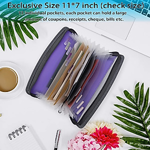 NAFY Small Accordion File Organizer, A5 Check Size 13 Pockets Coupon Receipt Holder Organizer with Zipper, 11X7 Inches Accordion Expanding Folder Wallet for Coupon, Receipt, Bills, Cash(Lavender)