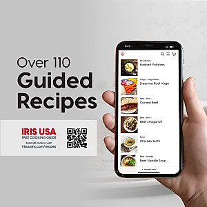 IRIS USA 3 Qt. 8-in-1 Multi-function Pressure Cooker with Waterless Cooking Function, Compact Pressure Cooker for 2-3 People with Pre-Programmed Recipes for Easy Healthy Cooking, Black