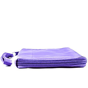 Big Skinny Women's Panther Clutch Slim Wallet, Holds Up to 40 Cards, Purple