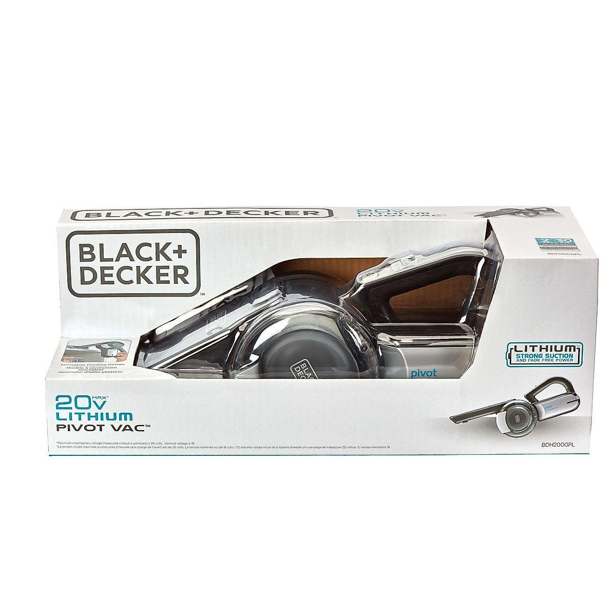 BLACK+DECKER 20V Max Handheld Vacuum, Cordless, Grey (BDH2000PL)