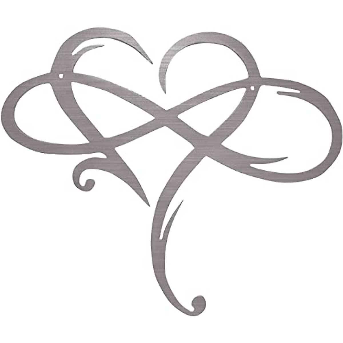 NASUHUAI Infinity Heart Metal Wall Decor Metal Wall Art Unique Infinity Heart Wall Decor Love Sign Plaque Steel Art.Be Used For wall Decor Bedroom Livingroom Decor（15.7 * 13.7） (Silver)
