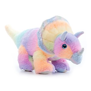 The Petting Zoo Triceratops Stuffed Animal Plushie, Ombrez Wildlife Animals, ZOOLOGEE Rainbow Dinosaur Plush Toy 17 inches