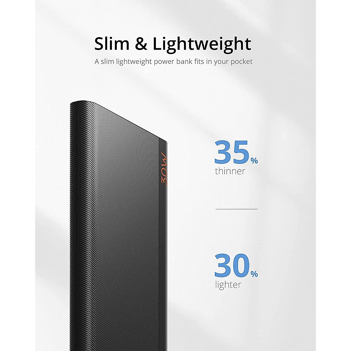 imuto Slim Portable Charger, 30W PPS Bundle Super Fast Charging Power Bank with USB-C PD Power Bank External Battery, Compatible with Samsung Galaxy S23 S22, iPad Pro, iPhone 15/14/13 Pro Max, Pixel