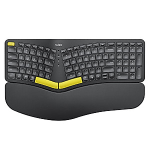 Nulea Ergonomic Keyboard, Wired Split Keyboard with Pillowed Wrist Bundle with Wireless Trackball Mouse, Ergonomic Comfort Design