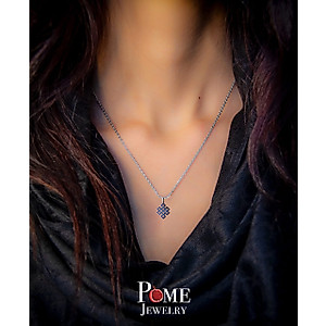 Pome Eternal Knot Pendant Necklace in Sterling Silver, Endless Knot, Made in America (22" Necklace)