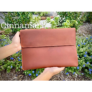 LUCASGIFT Compatible with MacBook Pro/Air 13" 15" 16" LEATHER LAPTOP SLEEVE, Leather Laptop Case, Personalized Laptop Sleeve, Leather Computer Case, Envelope Sleeve, Monogrammed gifts her him