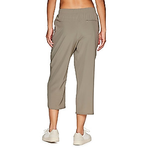 RBX Women's Lightweight Quick Dry Relaxed Cropped Woven Pant Capri Smoke Sage S