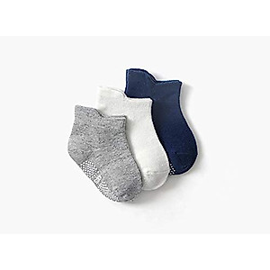 Toptim Baby Socks Toddler Non-skid Socks for Infant Boy Girl and Kids (Solid Colors 12-Pairs, 0-12M)