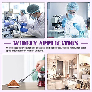 Swpeet 74Pcs Stainless Steel Micro Lab Scoop Spoon Lab Spatulas with 3ML Plastic Transfer Pipettes Kit, Pill Filler Tamper Tool Micro Spatula Steel Spoon Reagent Mixing Spatula Long Sampling Spoon