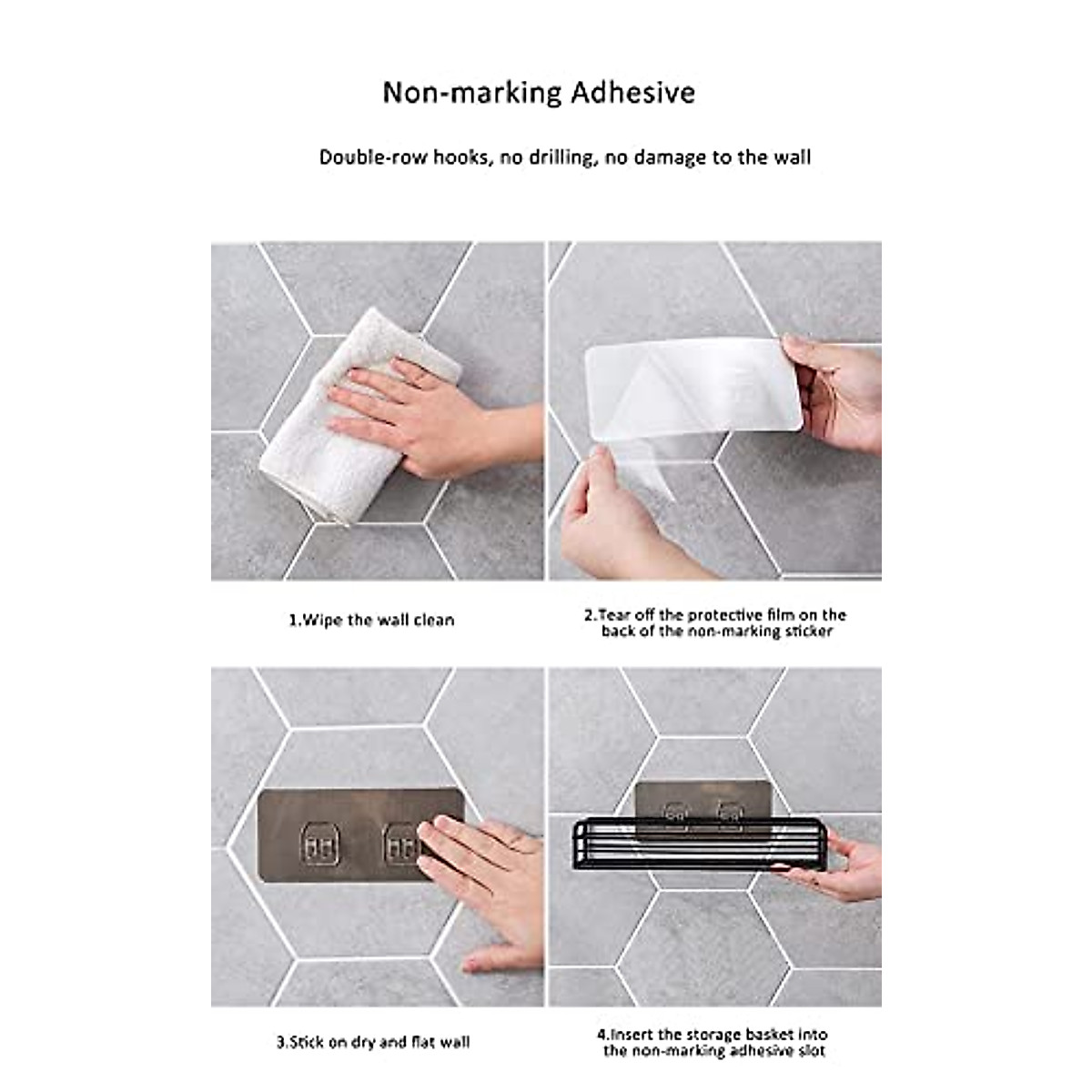 Shower caddy rack corner adhesive shower caddies shelf for inside bathroom shower storage holder bathtub organizer shower storage rack No-drilling White 2-pack HFANFI TZWJ-W