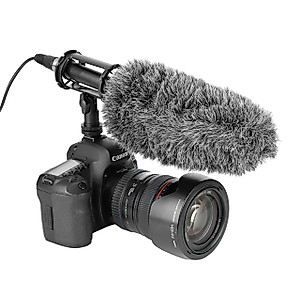 Movo WS-S1000 Furry Outdoor Deadcat Windscreen for Shotgun Microphones up to 7-inch (18cm) Long - Fits Rode VideoMic, NTG-2, Sennheiser ME66, Audio-Technica AT-897 and More