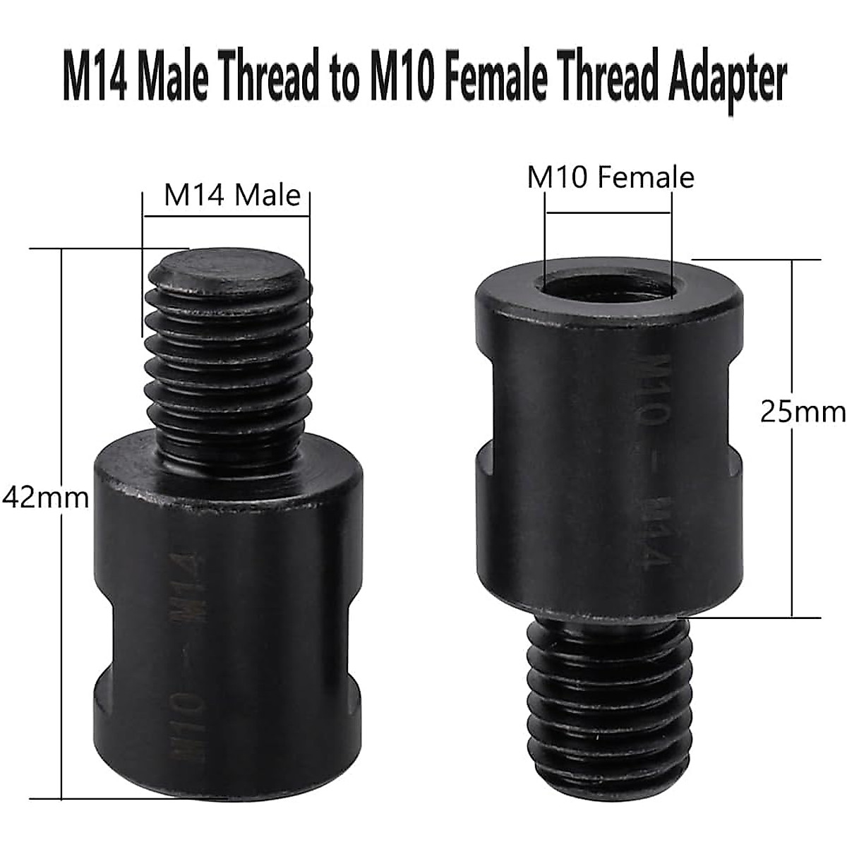 Bestgle 2Pcs Angle Grinder Attachment M14 Male Thread to M10 Female Thread Adapter Converter for Angle Grinder Polisher Diamond Core Bit Interface Converter