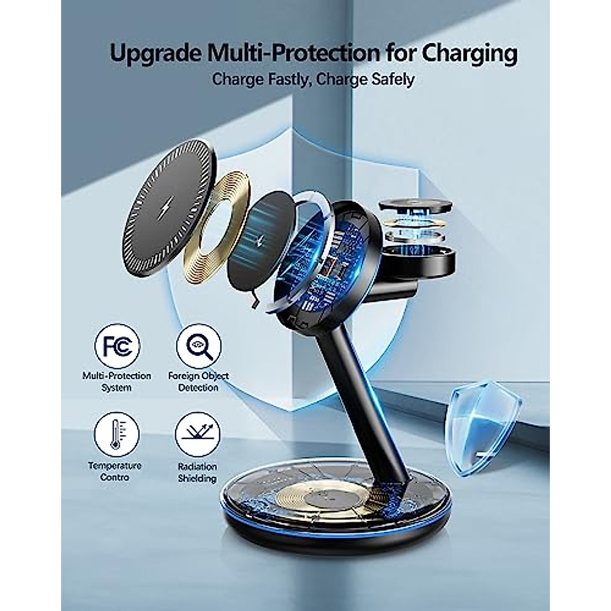 3 in 1 Charging Station for Apple Devices 18W Fast Mag-Safe Charger Stand Magnetic Wireless Charger Station for iPhone 15 14 13 12 Pro/Pro Max/Plus/Mini AirPods 2/3/Pro iWatch Ultra/8/7/SE/6/5/4/3/2