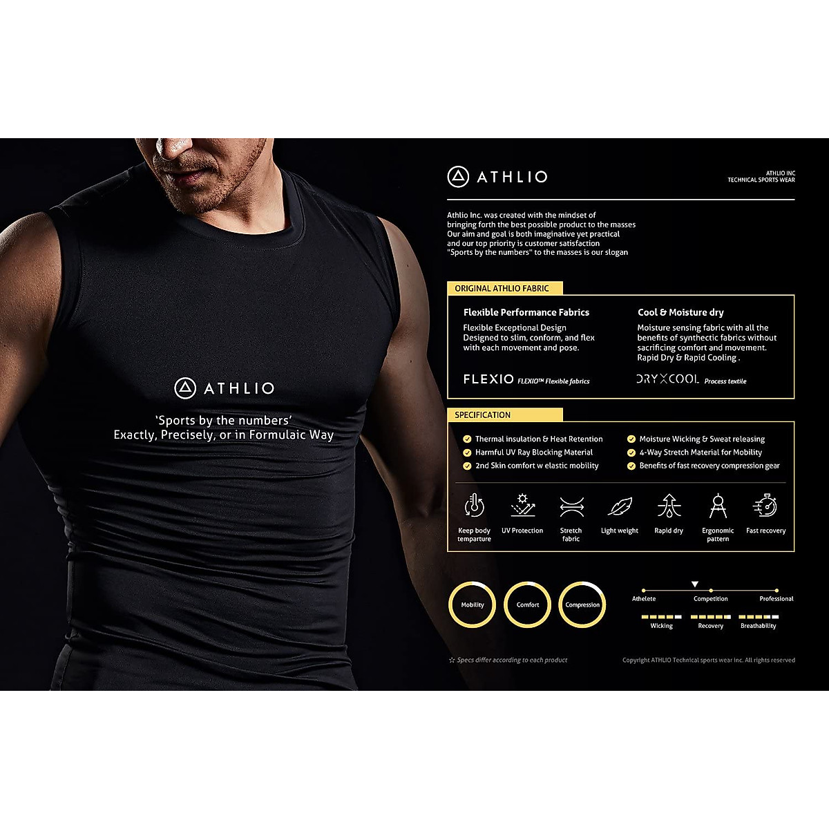 ATHLIO Men's Athletic Cool Dry Compression Shorts, Sports Performance Active Running Tights, 3pack Cool Dry Shorts Dim Black/Dim Black/Dim Black, X-Large