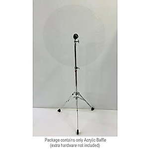 DistinctAndUnique 22 inch - 3 Pack Crystal Clear Acrylic Drum KIT Baffle - Muffles Live Recording Standard Mounting On All Cymbal Stand Performance Shields Sound Barrier