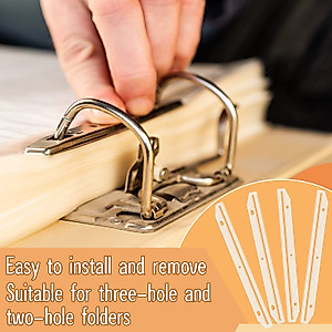 Fabbay Magazine Holders for Binders 3 Hole Punched Plastic Magazine Organizer Binder Accessories 3 Ring Binder Insert Strips for File Book Paper Magazine Collector, Translucent White(58 Pcs)