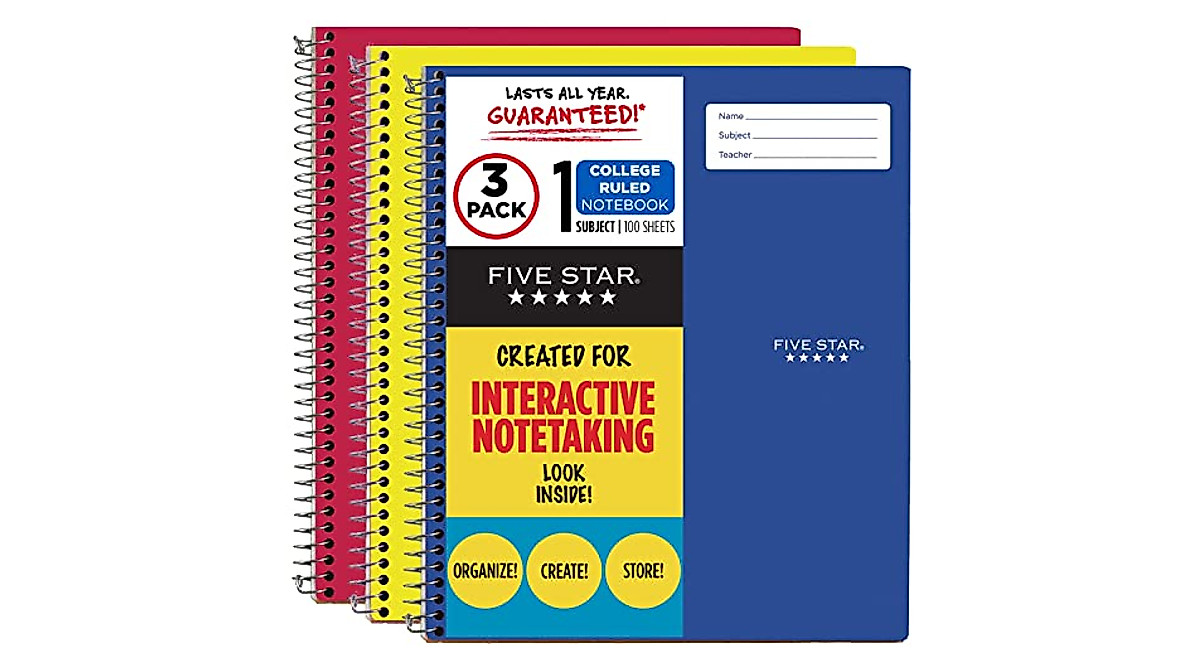 Five Star Interactive Notetaking Notebooks - 3 Pack