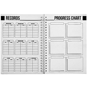 WODBOOK Workout Journal for Athletes - WOD Logbook - Exercise Planner - Cross Training Tracking Diary – WOD Book | Track 200 WODs + 130 Benchmarks + Personal Records | 140 Pages | Wire-Bound