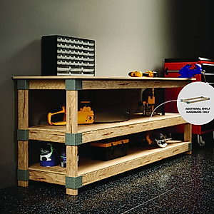 HyLoft Heavyweight 2 x 4 Do-it-Yourself Single Shelf Kit, Gray