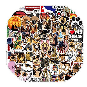 German Shepherd Dog Stickers 100 Pcs Vinyl Stickers for Water Bottles Laptops Phone Skateboard Funny Pet Dogs Decals for Kids Teens Adults (German Shepherd)