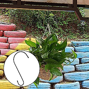 8 Pack Tree Branch Hook 12 Inche Black Bird Feeder Hook Rustproof Stainless Steel Hooks Bird Feeder Hook for Tree Garden Hook S Hooks for Hanging Bird Feeders, Bird House, Plants, Baskets, Lanterns