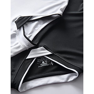 2 Pack Youth Boys' Soccer Jerseys, Black White Training Shirts for Kids, Dry Fit Athletic Performance Short Sleeve Tees (Medium)