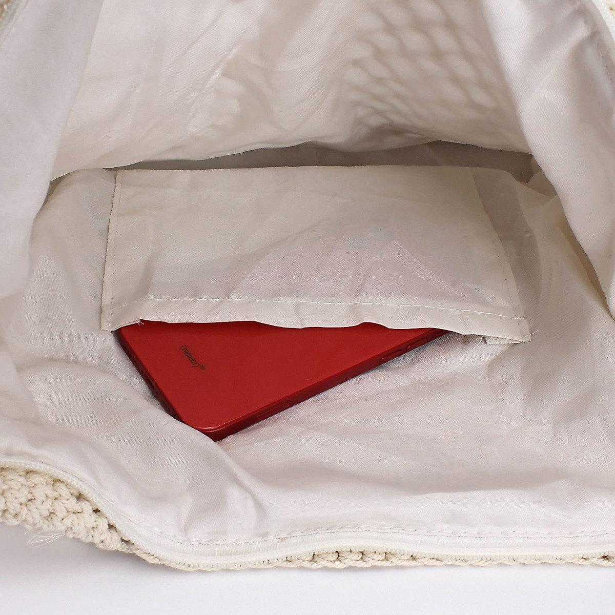 Felice Ann Large Cotton Woven Handbag Top-handle Bag Beach Boho Bag