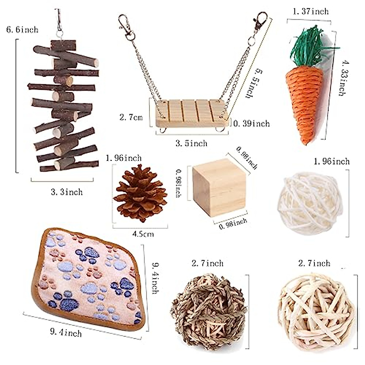 Small Pet Tunnels and Tubes with Interactive Ball for Baby Rabbit Ferret Hamster Chinchilla Hedgehog Hiding and Resting 11 pcs