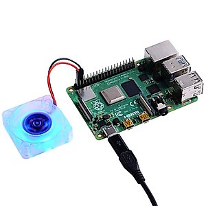 GeeekPi 2pcs Quiet Pi Cooling Fan 40x40x10mm, 4010 Fan DC 5V 3.3V Brushless CPU Cooler Radiator for Raspberry Pi 4 Model B, 3B+/3B/2B (Blue)