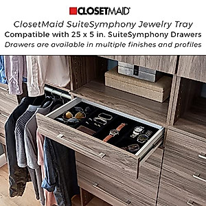 ClosetMaid SuiteSymphony Wood Drawer, Add On Accessory, Modern Style, for Storage, Closet Clothes, x 5” Size for 25 in. Units, Graphite Grey/Satin Nickel
