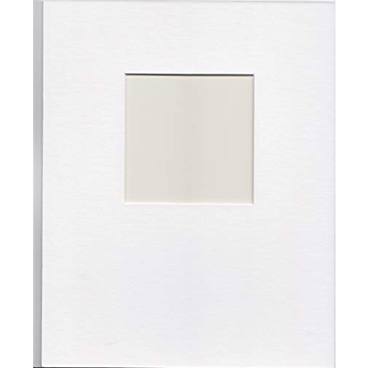 Pack of 5 8x10 White Bottom Heavy Picture Mats with Square Openings for 4x4 Pictures
