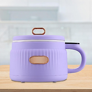 gazechimp Small Rice Cooker Electric Pot 110V 1.6L Electric Cooker Non-stick Pot Noodles Cooker for Travel Dormitory 1-2 Person Oatmeal, Violet