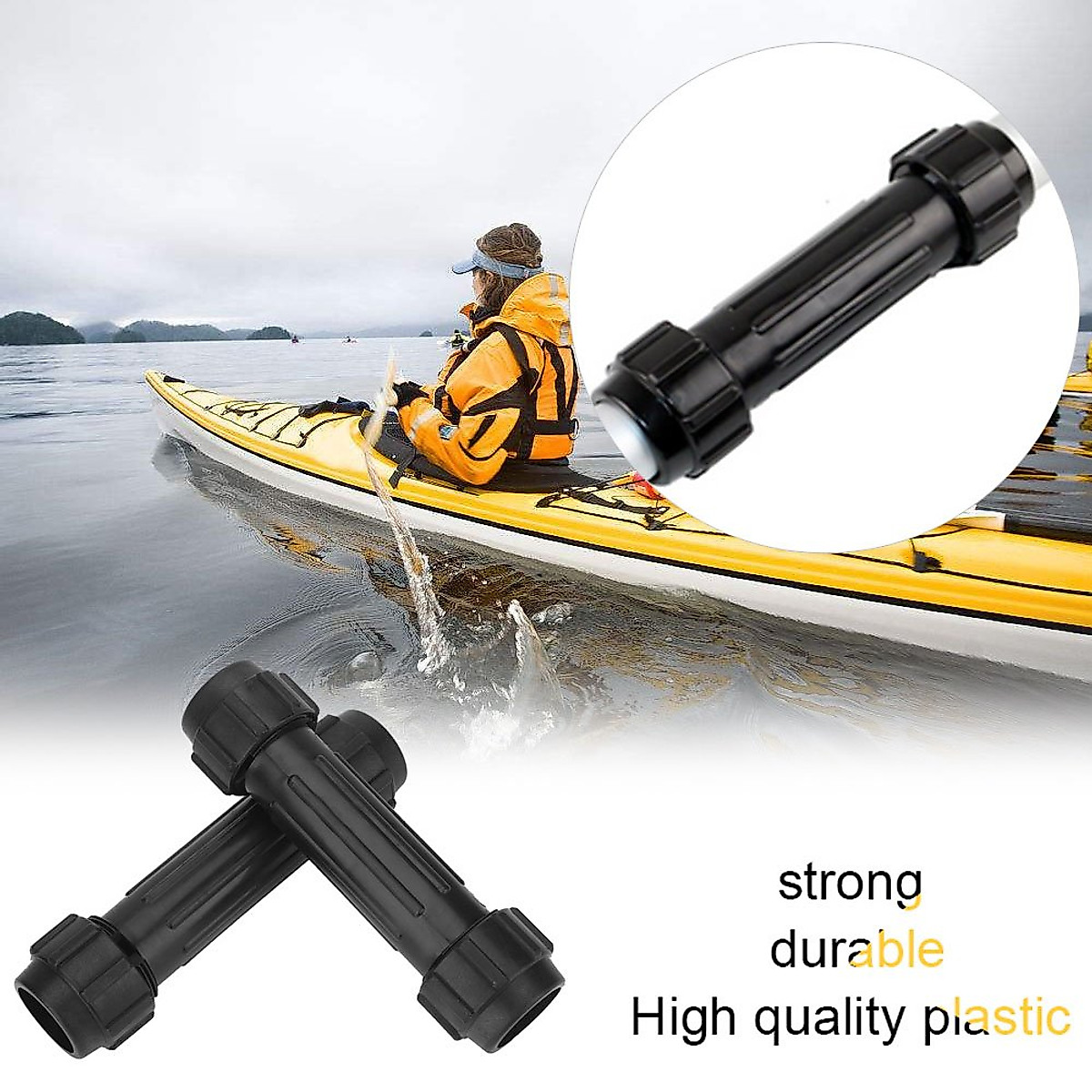 Tbest 1Inch Kayak Paddle Connector,2pcs Plastic Kayak Paddle Connector Replacement Accessory for Kayak Inflatable Boat Oar Connector Replacement Oar Connector 28mm Kayak Paddle Connector