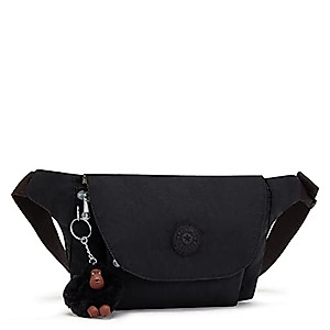 Kipling Womens Women's Arvin Pouch, Waist Strap, Medium Bag, Nylon Travel Pouch, Black Tonal, 6 L x 4.75 H 3.5 D US