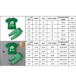 Toddler Girl St Patricks Day Outfits Shamrock Saint Patrick's Day Ruffle Dress Top T-Shirt+Clover Flared Pants Clothes Set (St Patrick, 3-4T)